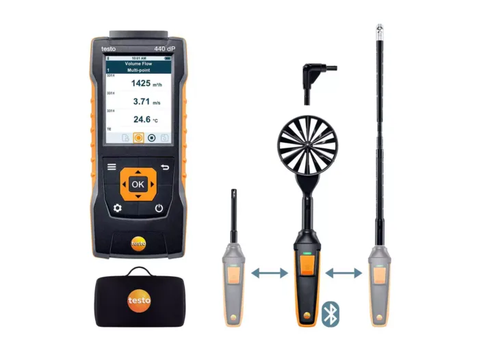 testo 440 dP – Set combinado 2 para caudal con Bluetooth® – testo.com.pe